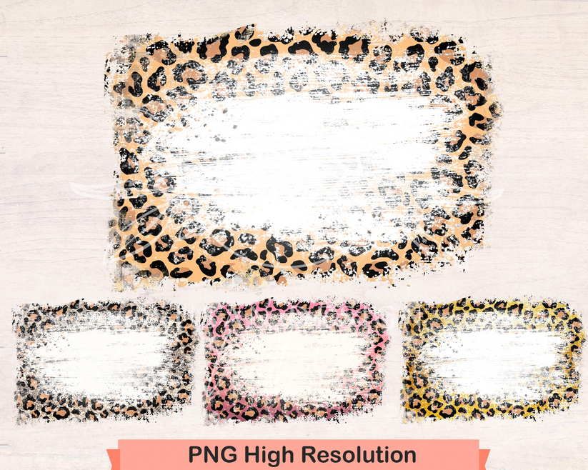 Distressed Leopard Print Background with bleach bundle, PNG Sublimatio ...