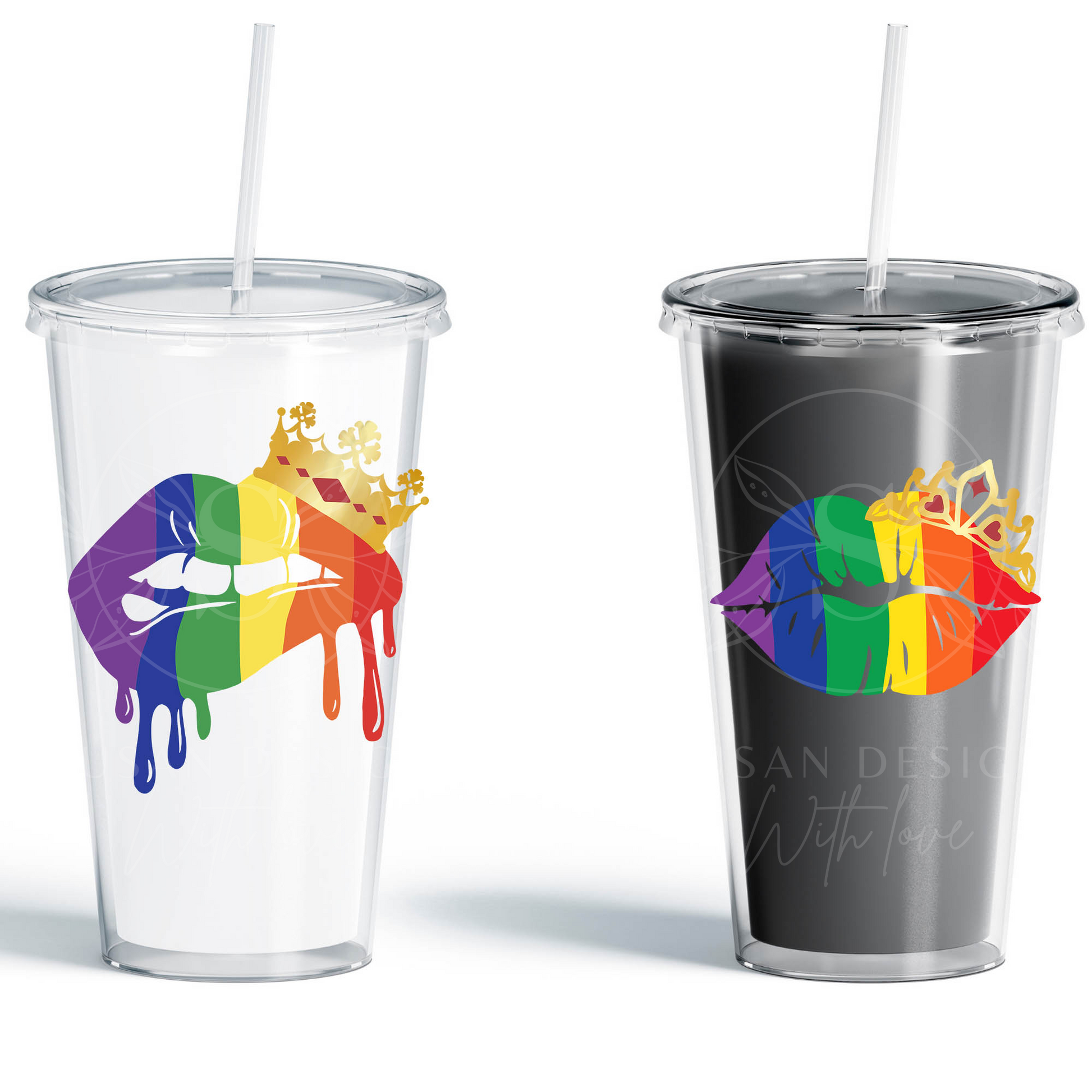 Lgbtq Rainbow Lip King And Queen Svg Bundle Svg Png Susandesign